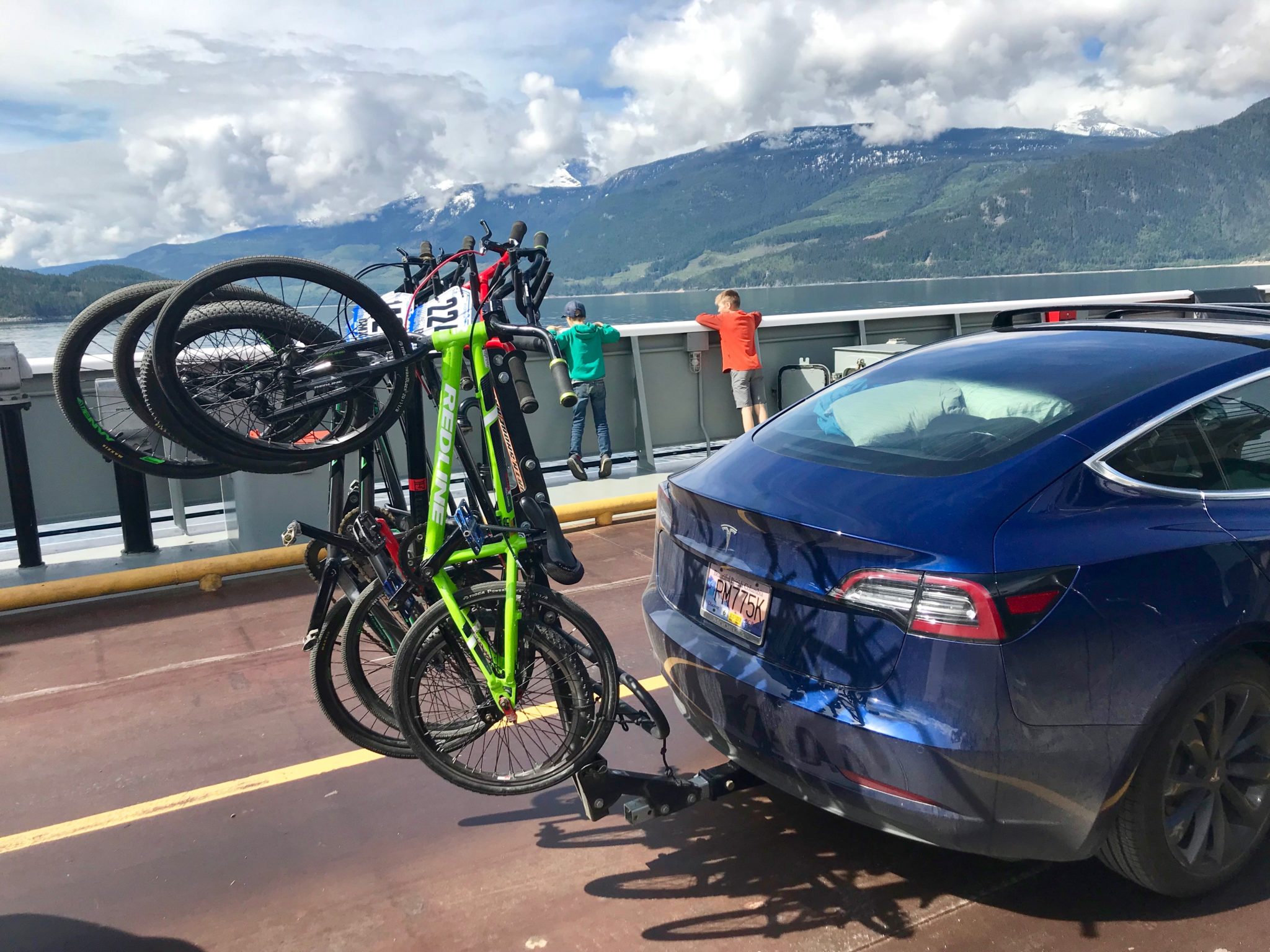 Tesla Model 3 Consumption with Roof Rack and Bike Rack – Kootenay EV Family